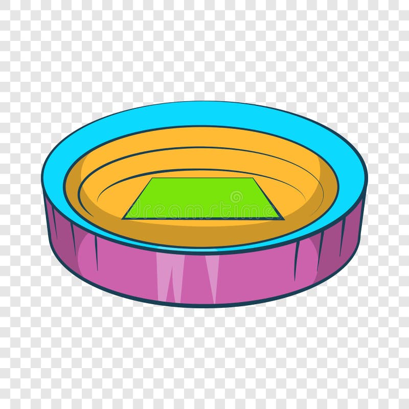 Large Round Stadium Icon, Cartoon Style Stock Vector - Illustration of ...