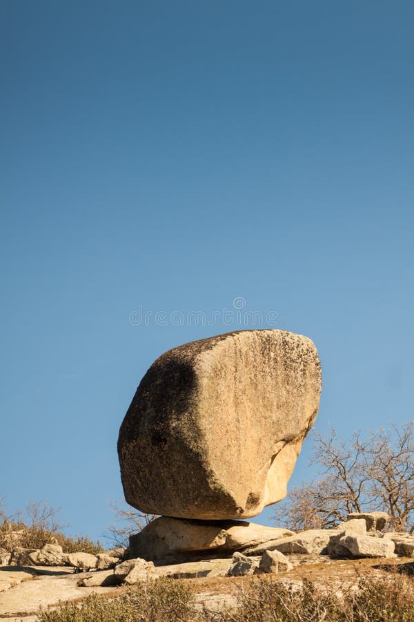 Large Round Stone Monolith in Nature. Stock Image - Image of park, push ...