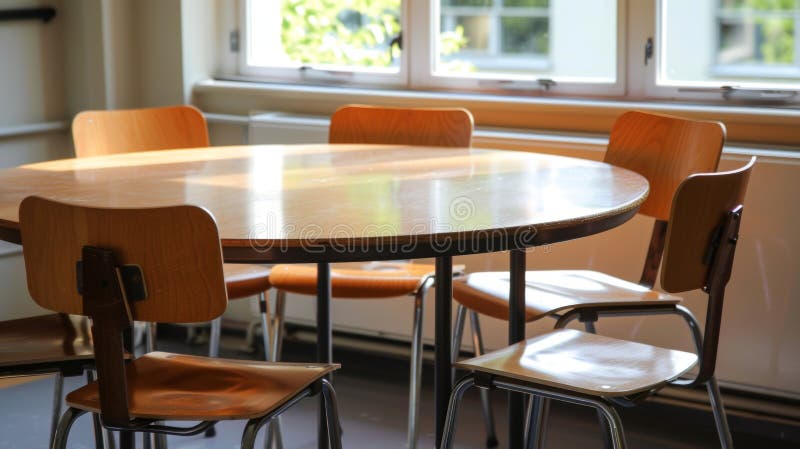 A Large Round Table with Four Chairs is P in the Corner Likely for ...