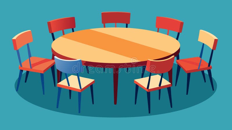A Large Round Table Surrounded by Chairs Perfect for Group Discussions ...