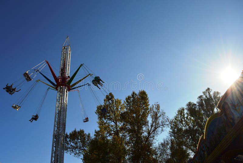 Large Roundabout at the Fair Stock Image - Image of carousel, large ...