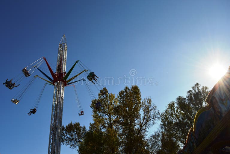 Large Roundabout at the Fair Stock Image - Image of blue, fair: 161370703