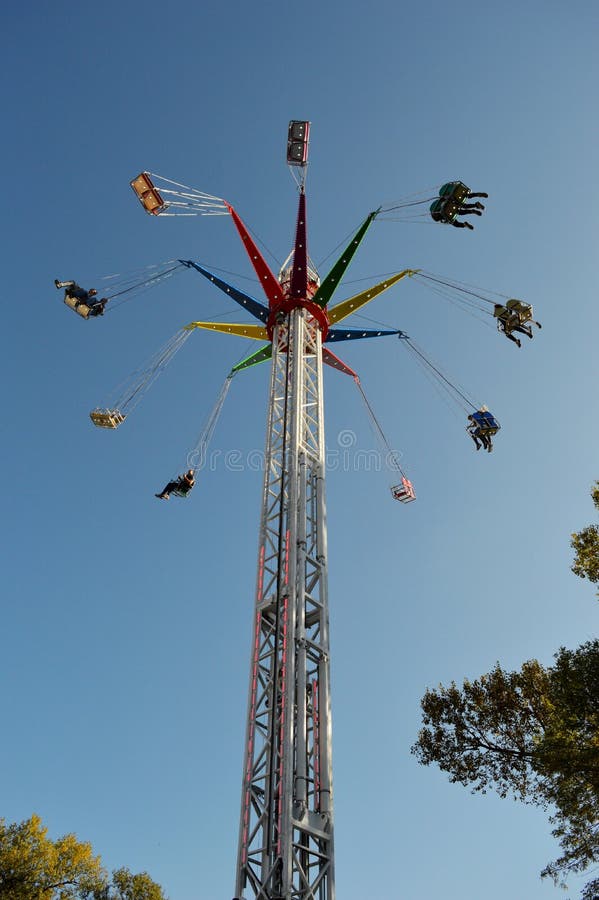 Large Roundabout at the Fair Stock Image - Image of carousel, large ...