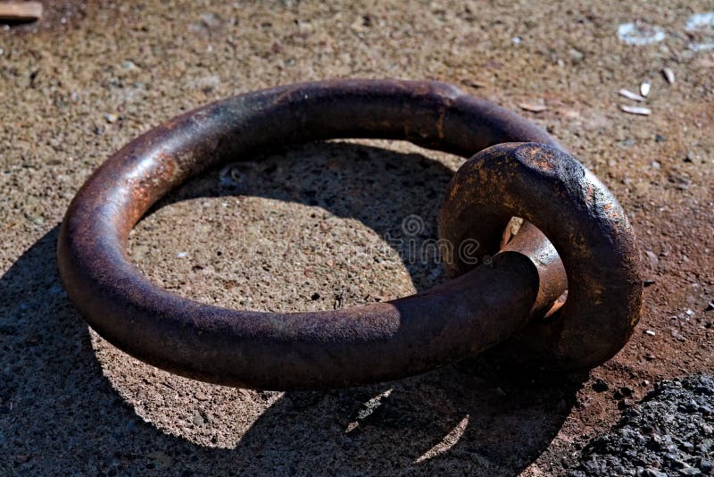 Iron ring with rust. stock photo. Image of cast, closeup - 195155910