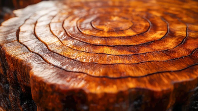 A Large, Rustic Circular Wood Piece with Concentric Rings, Set on a ...