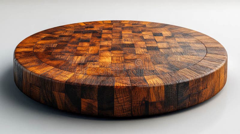 A Large, Rustic Circular Wood Piece with Concentric Rings, Set on a ...