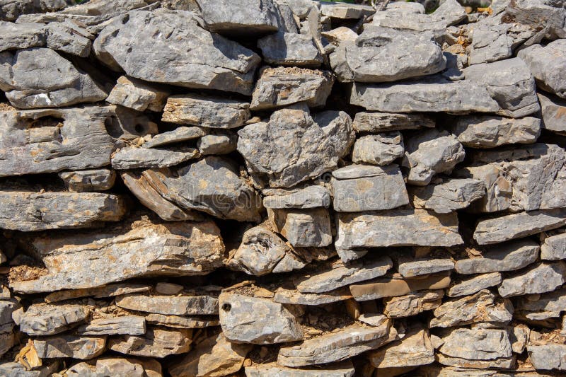 Texture of a Large, Rustic Rock Wall Stock Image - Image of rough ...