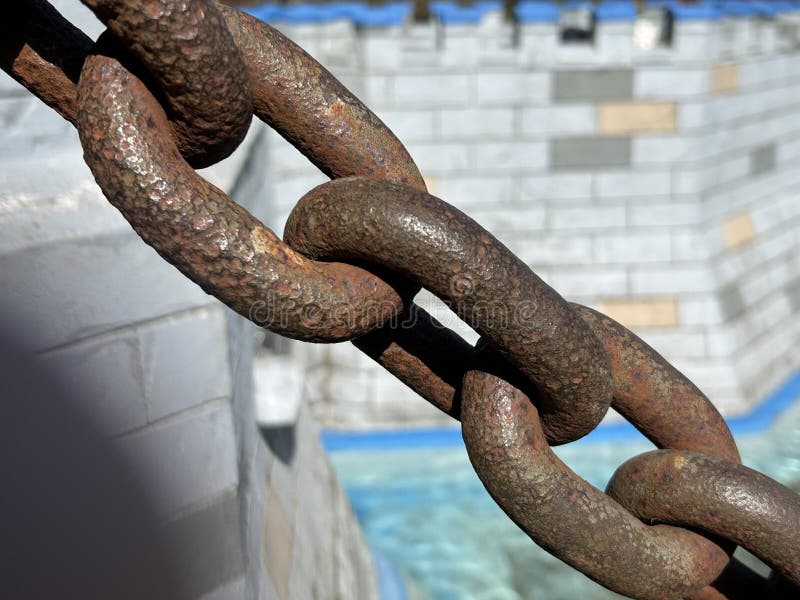 Large Rusty Chains, Up Close Picture Taken Outdoors Stock Photo - Image of shiny, industrial ...