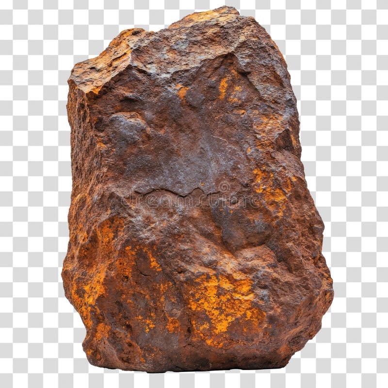 A Large Rusty Iron Ore Rock on a White Background Stock Photo ...