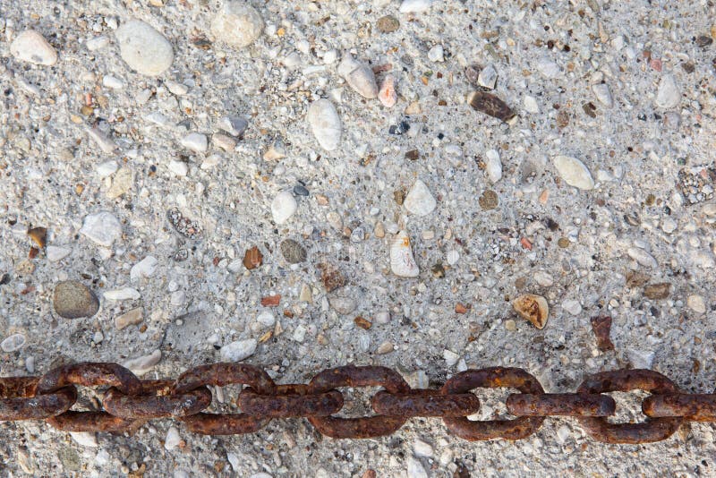 Large Rusty Metal Chain on Stone Wall Stock Image - Image of decoration ...
