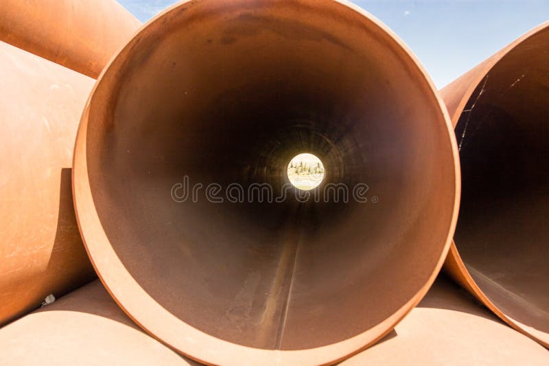 Large Rusty Metal Pipes As a Background Stock Image - Image of ...