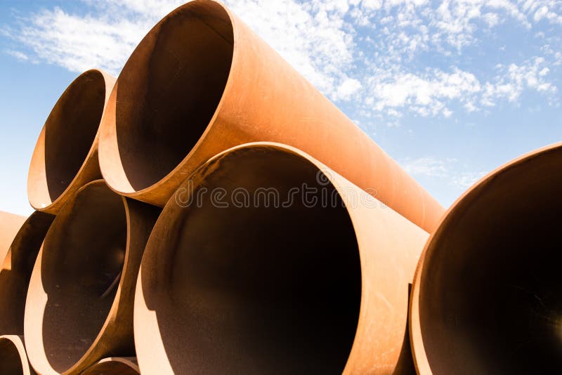 Large Rusty Metal Pipes As a Background Stock Photo - Image of abstract ...