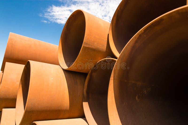 Large Rusty Metal Pipes As a Background Stock Photo - Image of ...