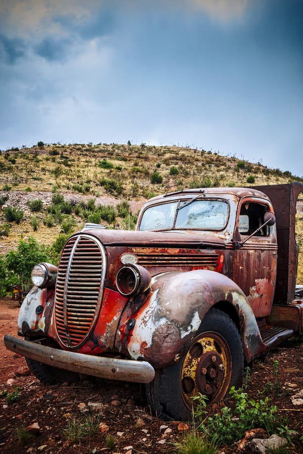 Large Rusty Old Pickup Truck Stock Photo - Image of outside, retro ...