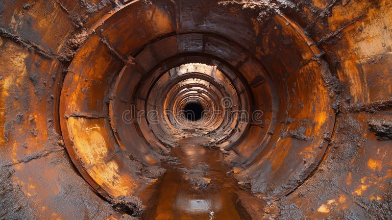 Large, Rusty Pipe with a Hole in the Middle Stock Illustration ...