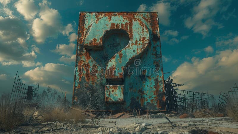 A Large Rusty Question Mark on a Building Stock Photo - Image of rust ...