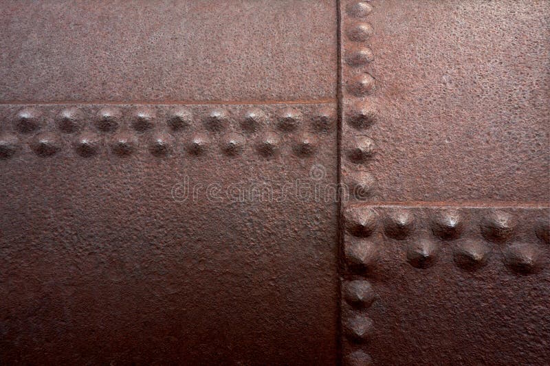 Dark Rusty Metal Plates with Rivets Seamless Background or Texture ...