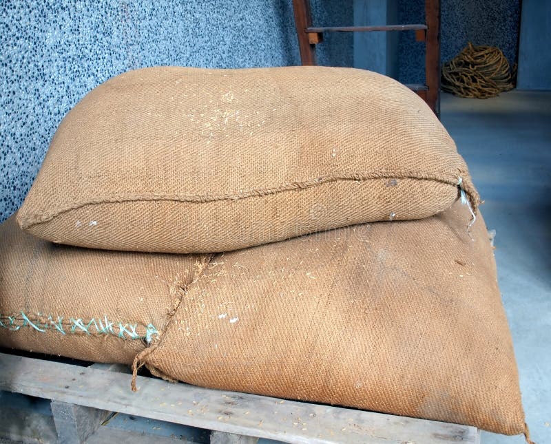 Large Sacks of Rice stock image. Image of material, agriculture - 23975435