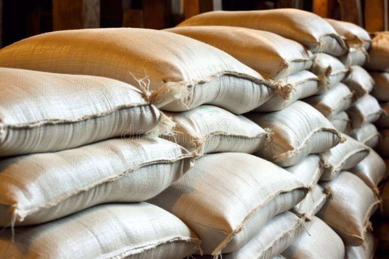 Large Sacks of Sugar Used in the Fermentation Process Stock Image ...