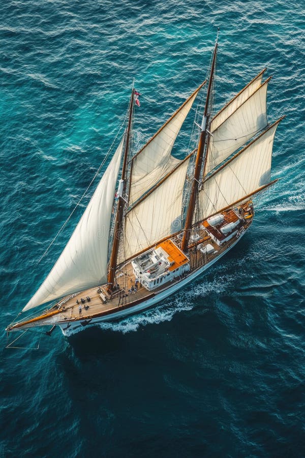 A Large Sail Boat Sailing on the Open Ocean Stock Photo - Image of generated, adventure: 371331814