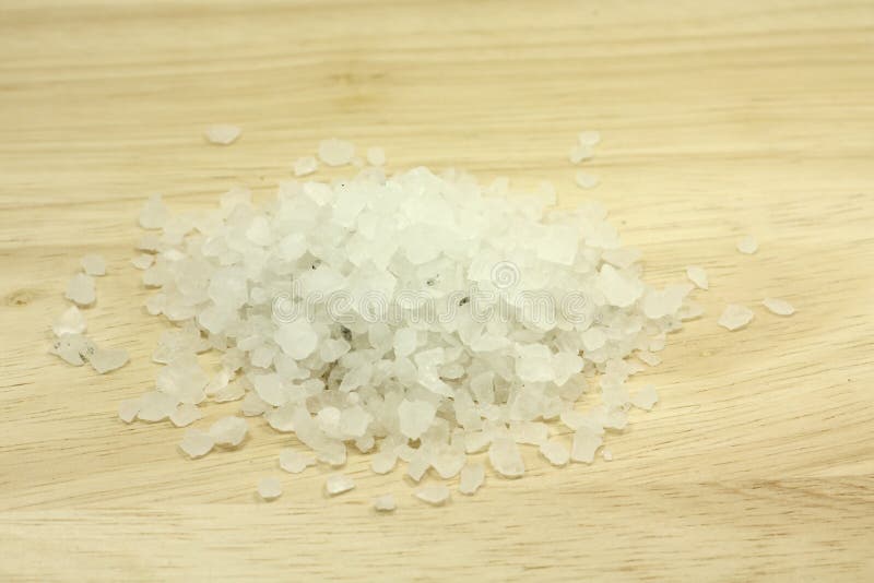 Large Salt Crystals on a Wooden Stock Image - Image of conductive ...