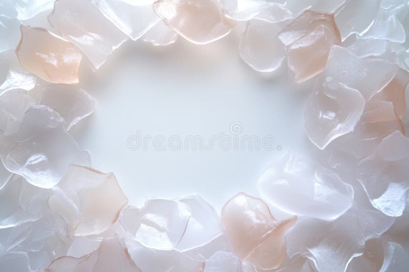 Large Salt Grains Form a Frame in the Corner, Set Against a White or ...