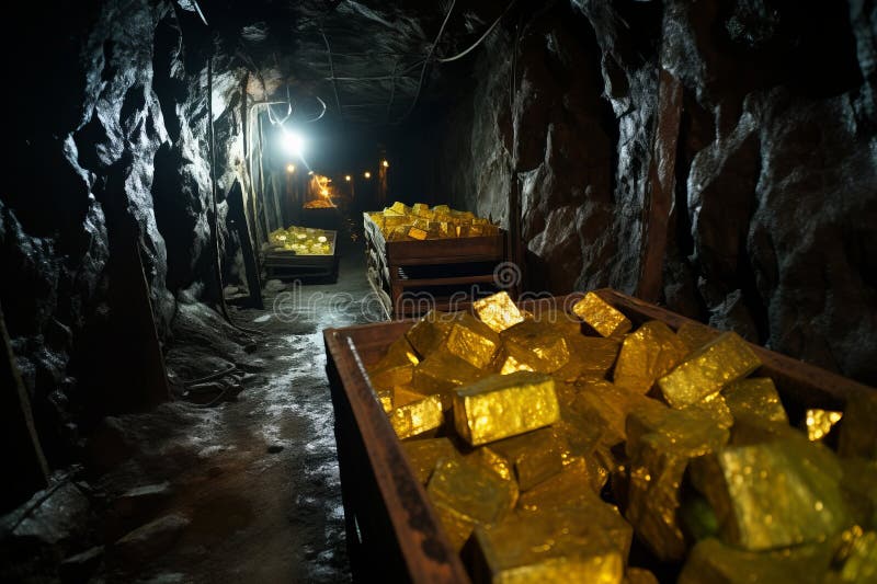 Large Samples of Uranium Ore Inside a Deep Mine Stock Photo - Image of currency, rich: 301544086