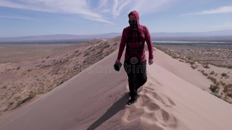 A Large Sandy Dune in the Middle of the Steppe Stock Video - Video of ...
