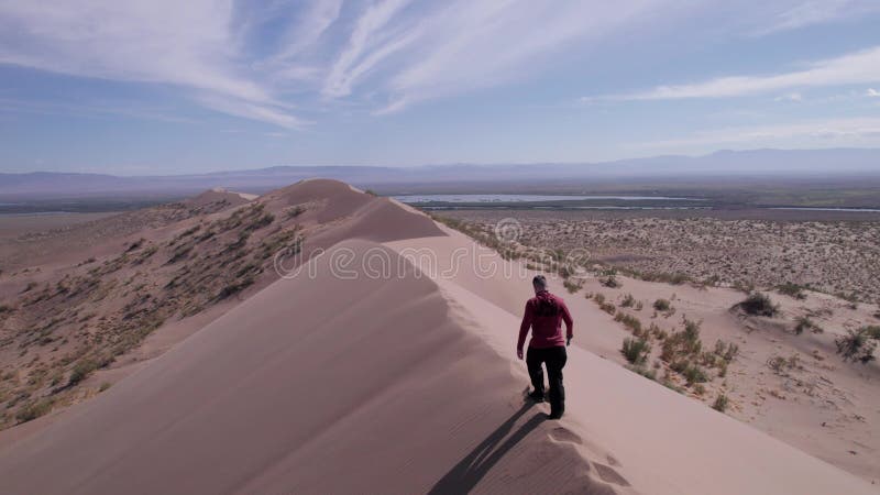 A Large Sandy Dune in the Middle of the Steppe Stock Footage - Video of ...