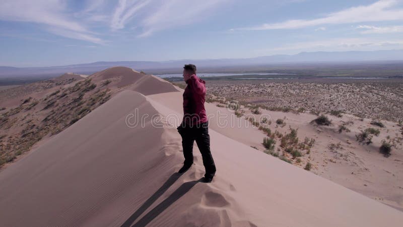 A Large Sandy Dune in the Middle of the Steppe Stock Video - Video of ...