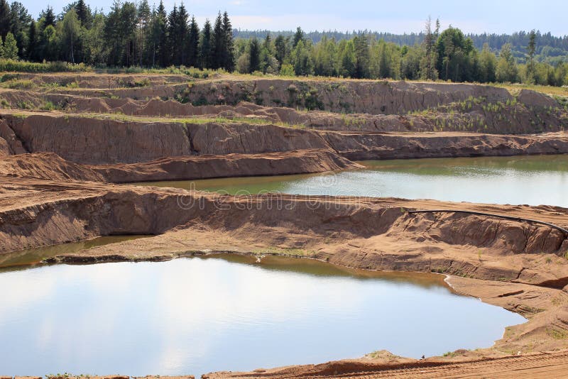 Large sand pit stock photo. Image of pine, birch, sand - 83737758
