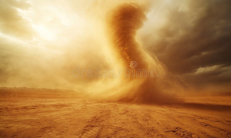 A Large Sandstorm is Blowing through a Desert Stock Photo - Image of ...