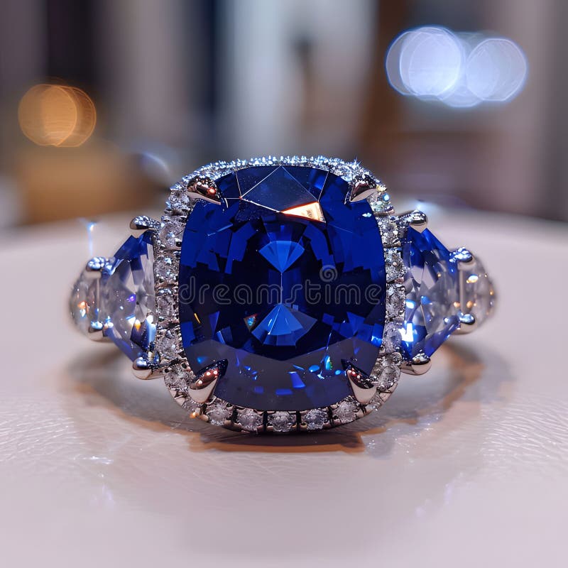 Large Sapphire ring stock illustration. Illustration of decoration ...