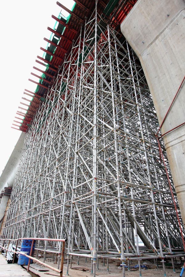 Large Scaffolding. Metro Construction Stock Photo - Image of tool ...
