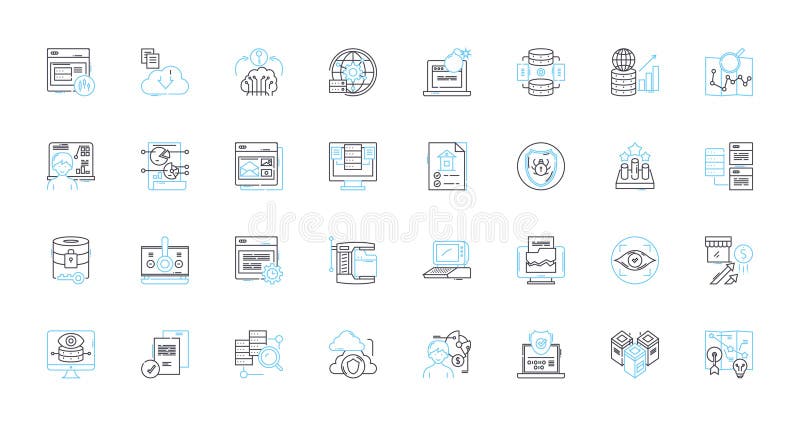 Large-scale Analytics Linear Icons Set. Big Data, Analytics, Insights ...
