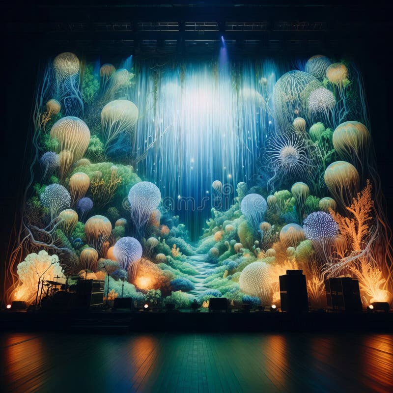 Large Scale Backdrops with Glowing Algae for Concerts or Photosh Stock ...