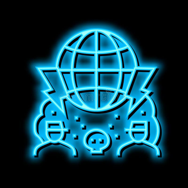 Large Scale Conflict and Wars Social Problem Neon Glow Icon ...