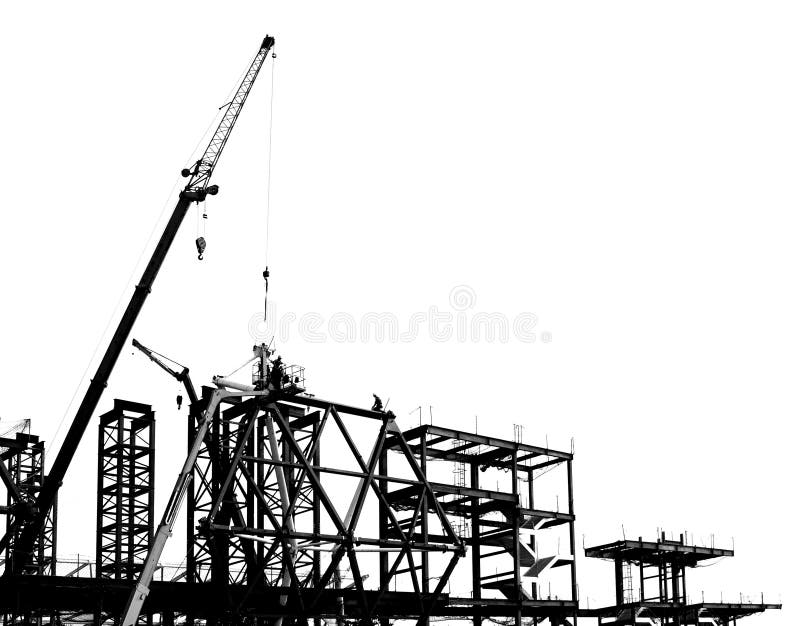 Large Scale Construction in Outline Stock Image - Image of design, risk ...