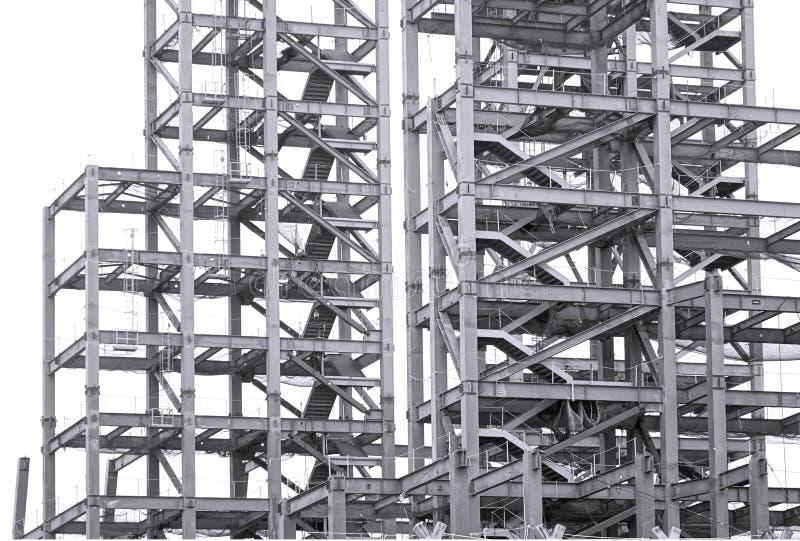 Large Scale Construction Project with Steel Girders Stock Photo - Image ...