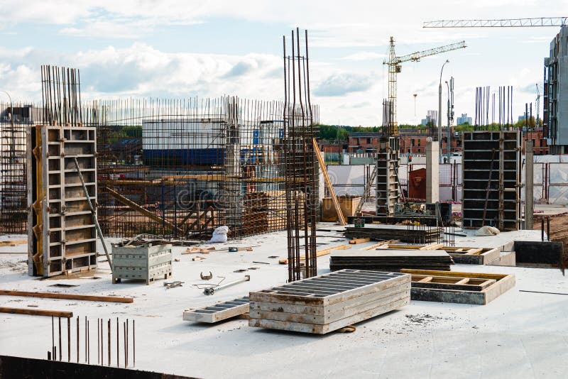 Large Scale Construction Site Featuring the Foundation of What Will Be ...