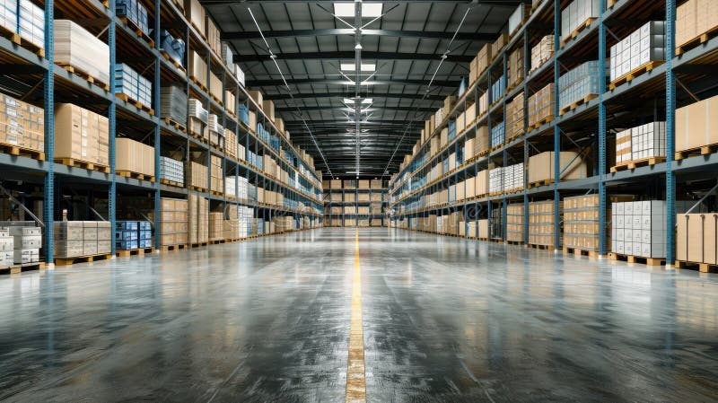 Large-scale Distribution Warehouse for Logistics Stock Illustration ...