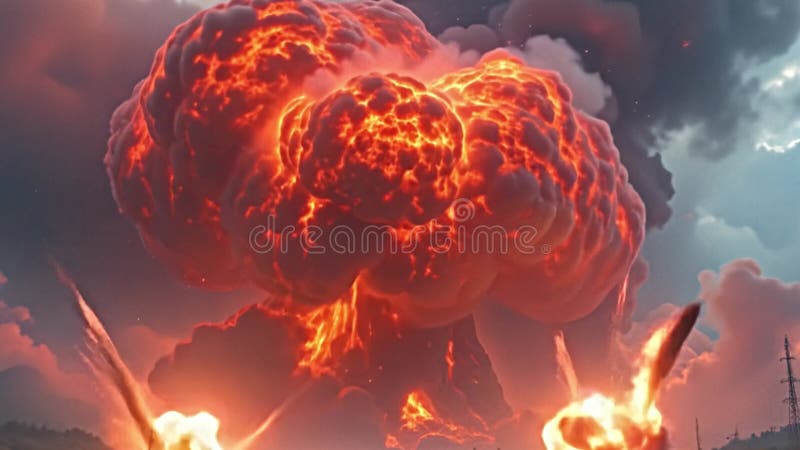 Large-scale Explosion, Vibrant Firecolors Dancing in the Wind ...