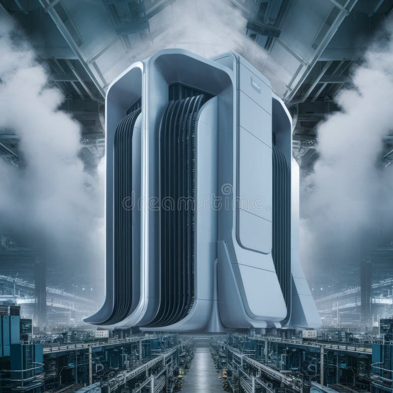 Large-Scale Industrial Air Purifier Dominating a High-Tech Factory ...