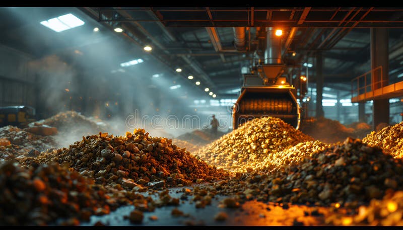 Large-Scale Industrial Granular Material Processing Stock Image - Image ...