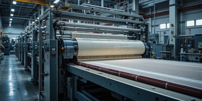 Large Scale Industrial Machinery Operating in a Modern Manufacturing ...