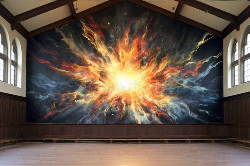 A Large-scale Mural Depicting a Quasar Stock Image - Image of science ...