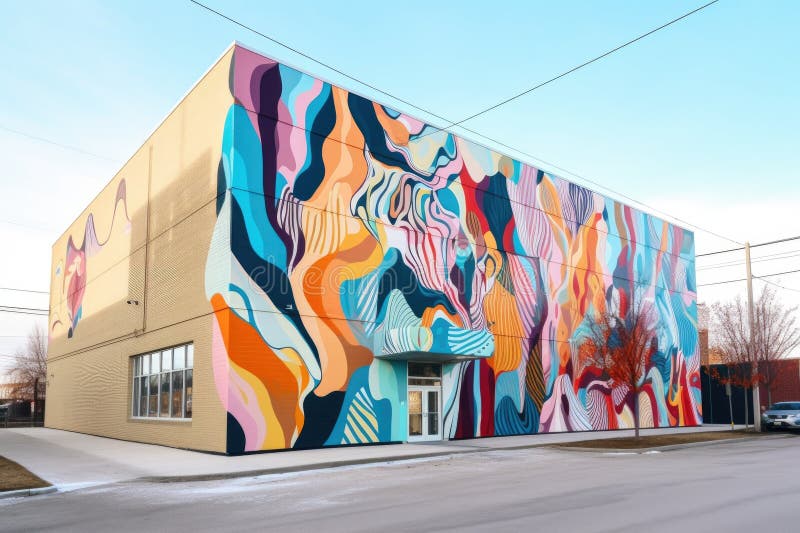 Large-scale Murals with Abstract Patterns Stock Illustration ...