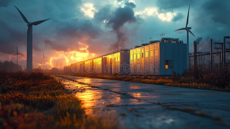 Large Scale Power Management System in Industry Stock Illustration ...