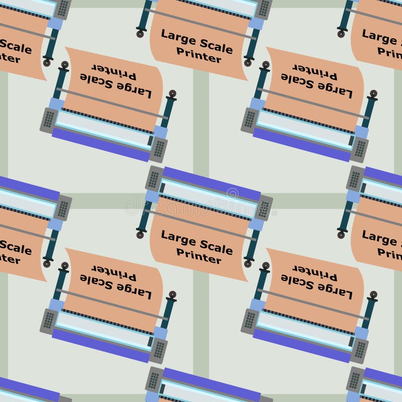 Large Scale Printer Seamless Background Design Stock Illustration ...