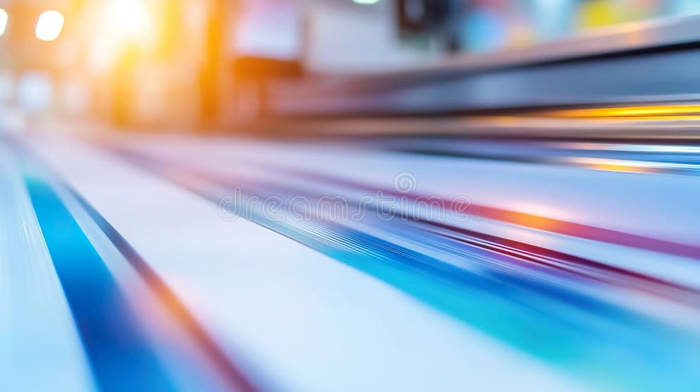 Large Scale Printing Press Operation with Vibrant Motion Blur Stock ...